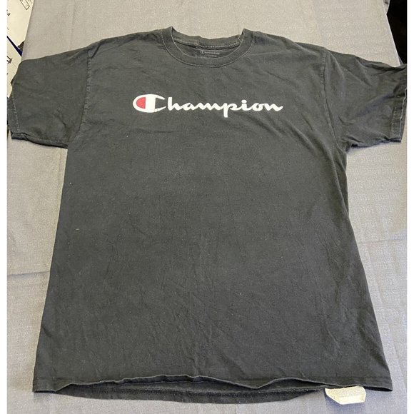 Champion | Shirts | Champion Mens Black Graphic Tee Logo Crew Neck ...
